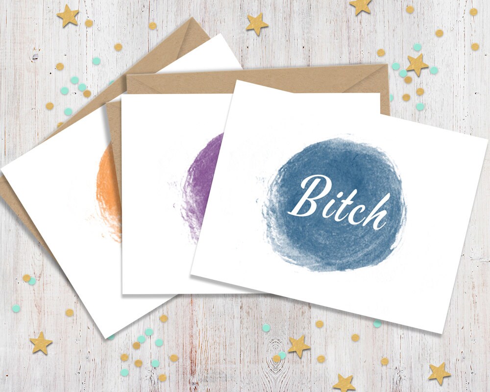 Set of 5 Mature Curse Word Note Cards - Funny Note Cards - Fun ...