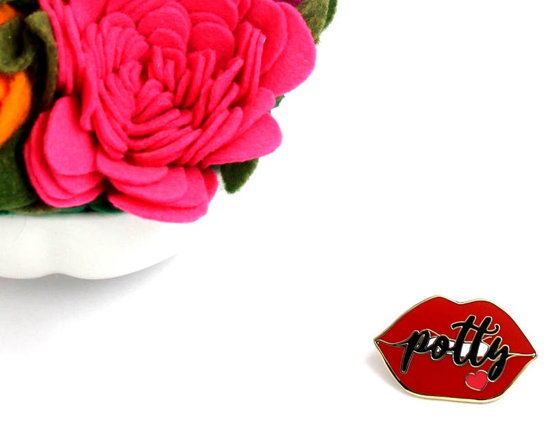 Gift for Her, Valentines Day Gift, Potty Mouth Enamel Pin, Cute Enamel ...