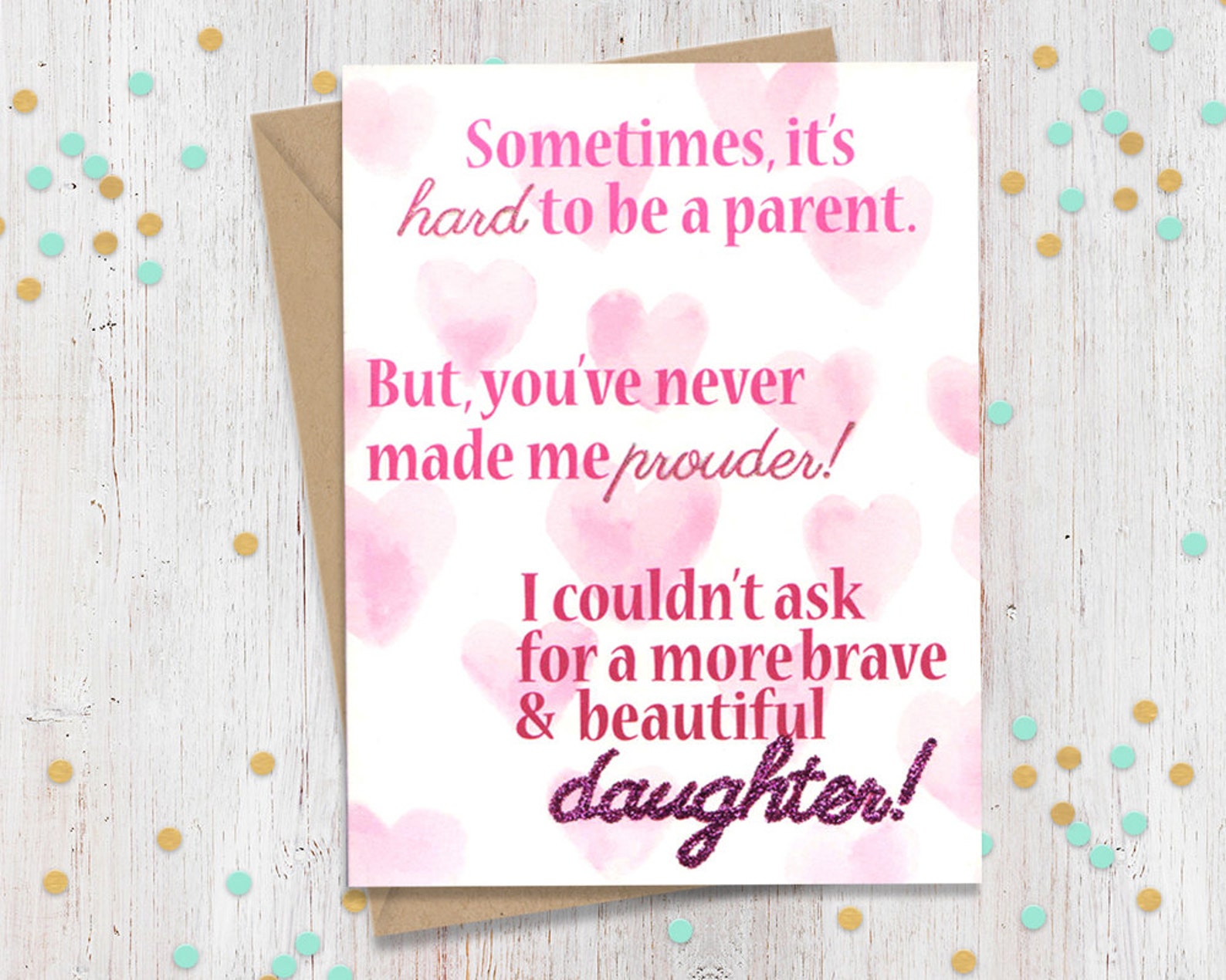 Brave and Beautiful Daughter Support Greeting Card Coming | Etsy