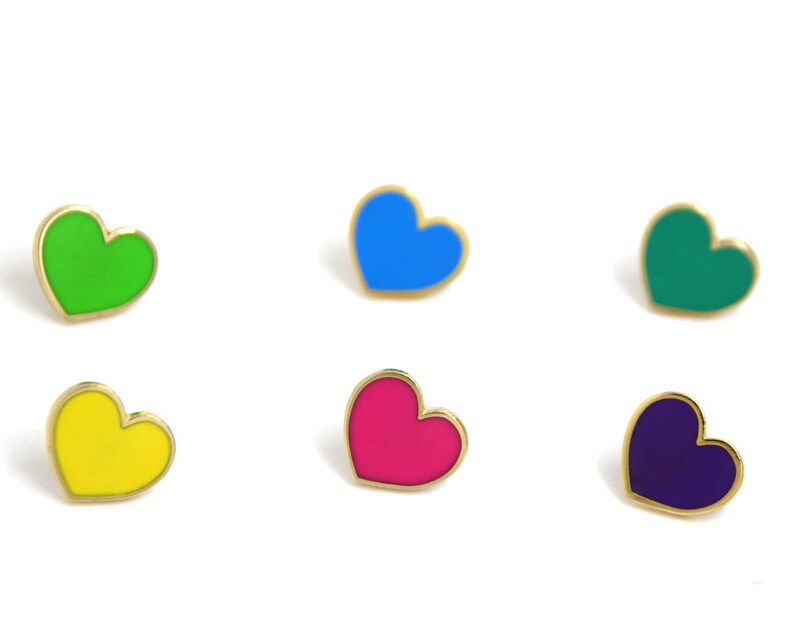 Neon Hearts Heart Enamel Pins Valentines Day Gift for Her | Etsy