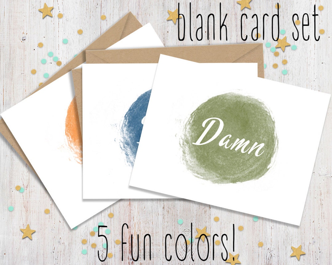 Set of 5 Mature Curse Word Note Cards - Funny Note Cards - Fun ...