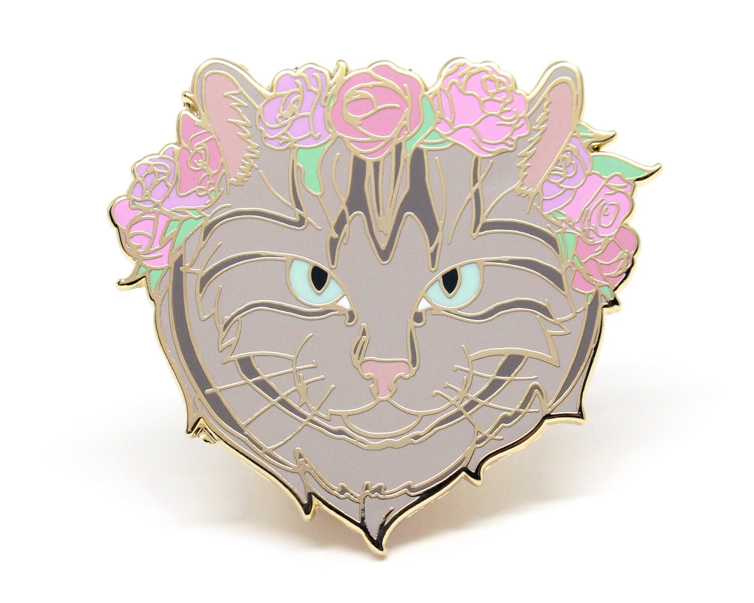 Gray Tabby Cat Enamel Pin Valentines Day Gift for Her | Etsy