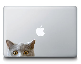 Peeking cat decal | Etsy