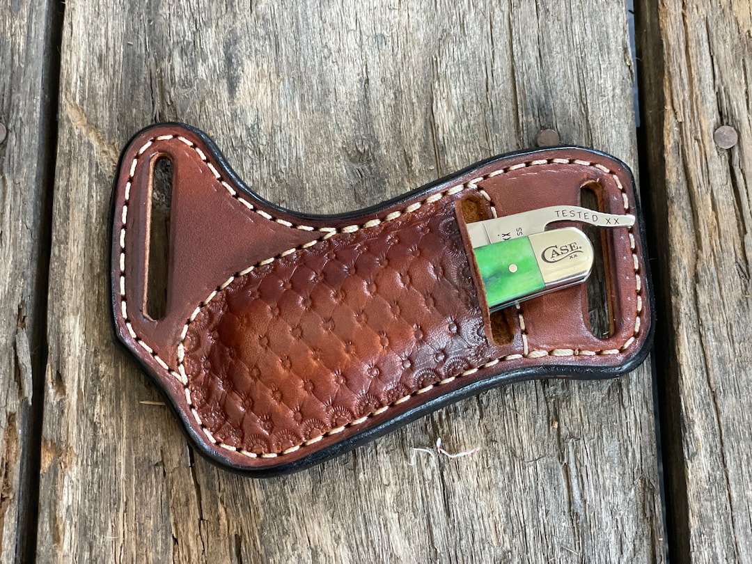 Case XX Russlock Sheath Leather Folding Knife Sheath Pocket Knife ...