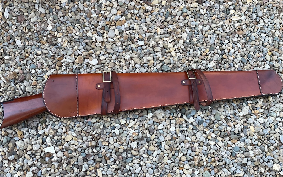 Traditional Leather Rifle Scabbard Rifle Holster Saddle Scabbard Made ...