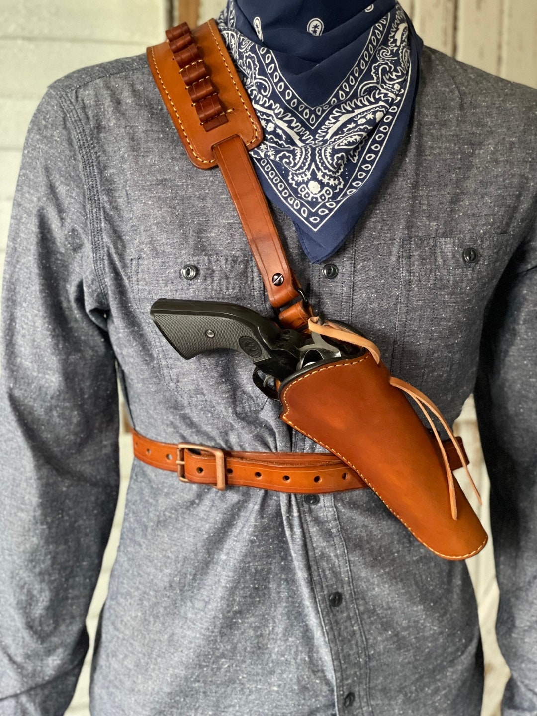 Hunting Chest Cross Body LEATHER Holster Made in USA With Winter and ...