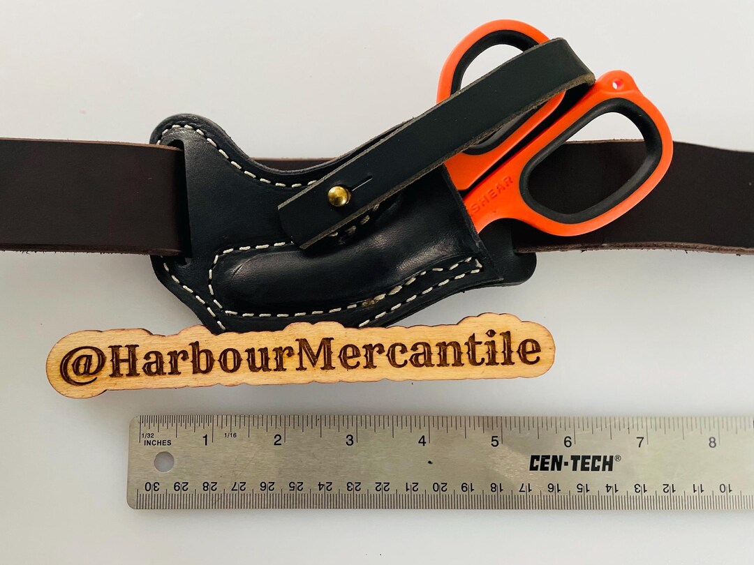 6” Trauma Shears Sheath Leather Shears Sheath Horizontal Sheath Gift ...