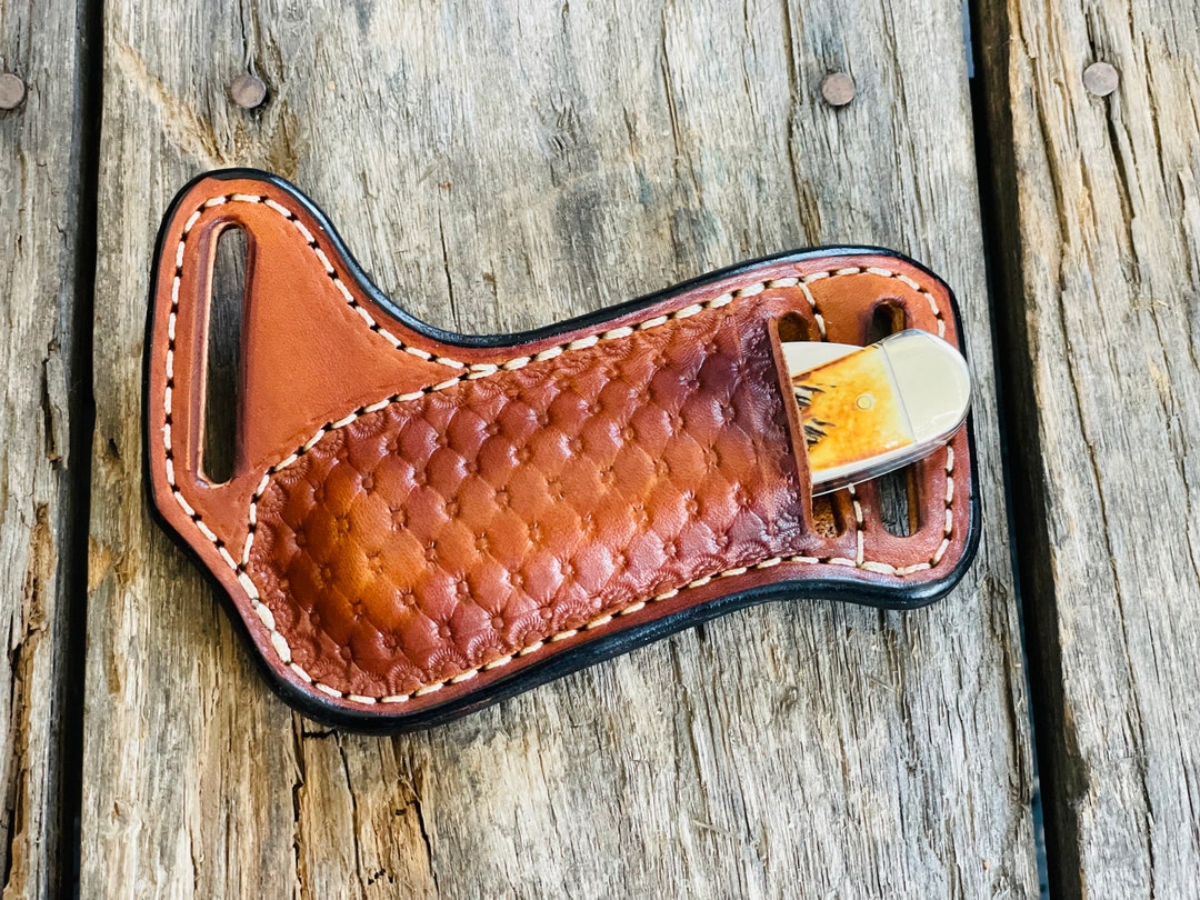 Case XX Trapper Sheath Leather Folding Knife Sheath Pocket Knife Sheath ...