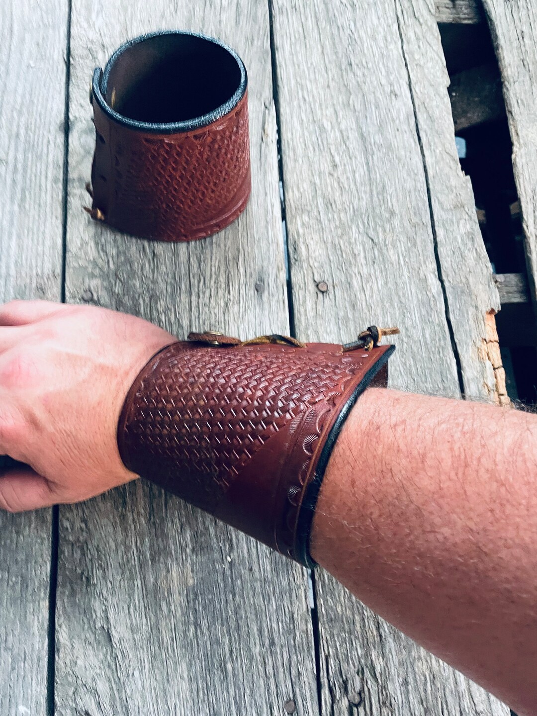 USA MADE Leather Cowboy Cuffs Wrist Cuff - Etsy