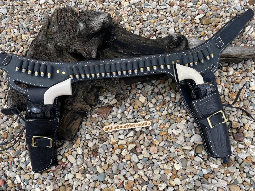 USA MADE Leather Inspired Cowboy Rig Cowboy Belt Buscadero Rig Gun Belt ...