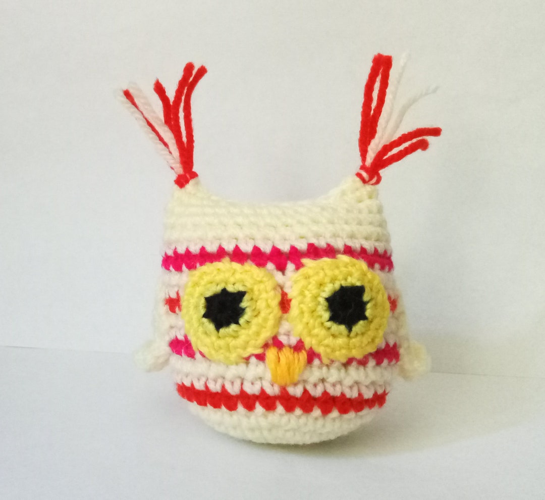 Amigurumi Owl Stuffed Bird Crochet Worry Pet Animal Softie Toy Pocket ...