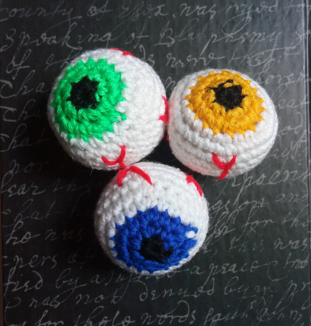 Set of 3 Crochet Eyes Scary Toy Plush Eyes Crochet Amigurumi Eye Ball ...