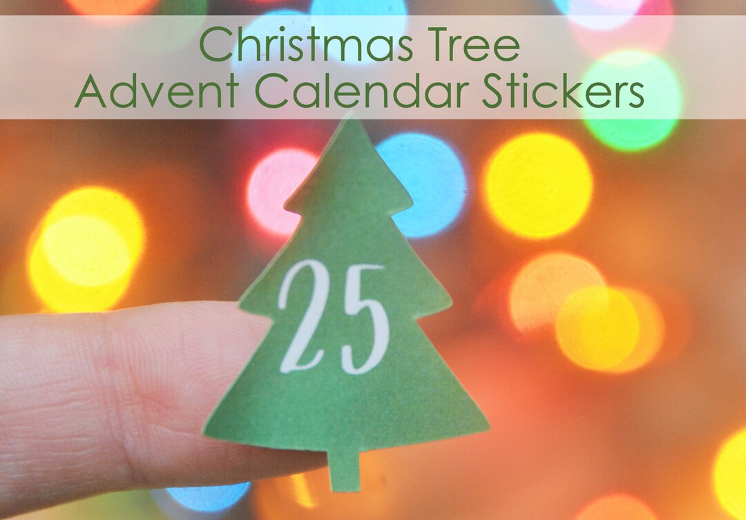 Christmas Advent Stickers, Christmas Tree Stickers, Holiday Stickers ...