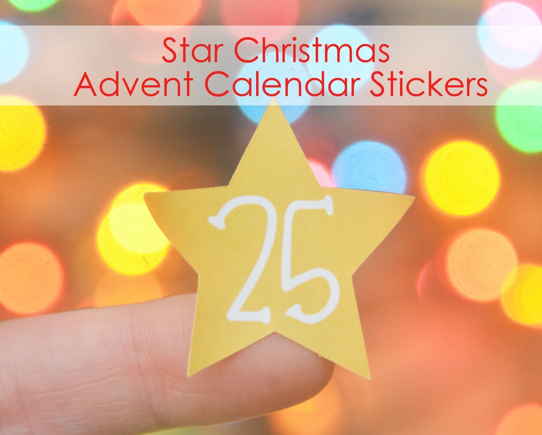 Christmas Advent Stickers, Star Stickers, Holiday Stickers, Christmas ...