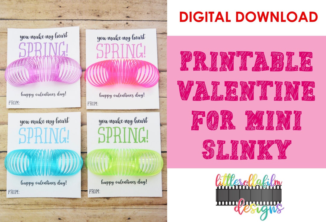 Printable Valentines, Digital Download, Toy Valentines, Mini Spring ...