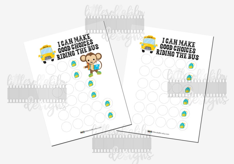 Printable Sticker Chart, Bus Riding Chart, Kids Chart, Student Chart ...