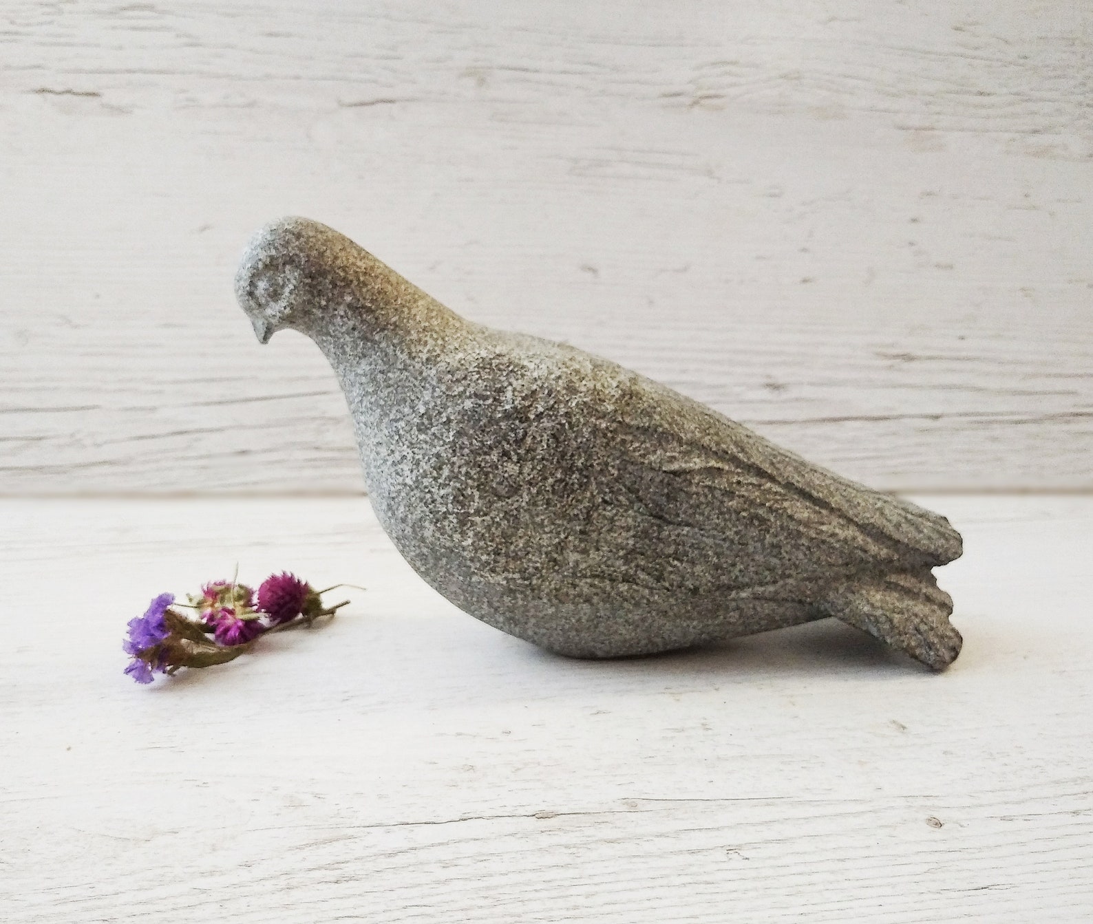 Grave Decoration Dove Pegion Gravestone Decor Solid Granite Stone Bird ...
