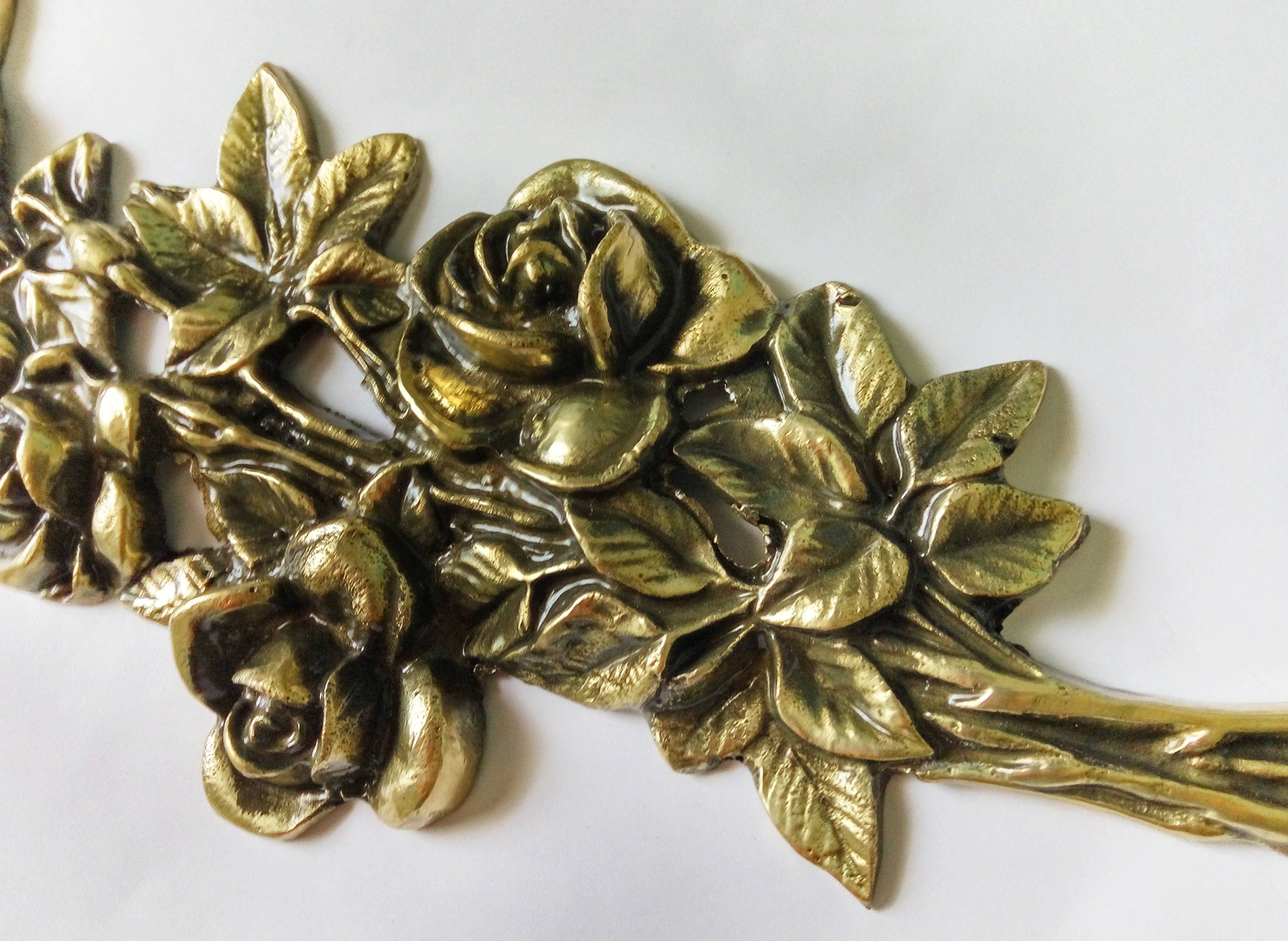 Large Brass Roses Golden Decor for Monument Granit Monument - Etsy