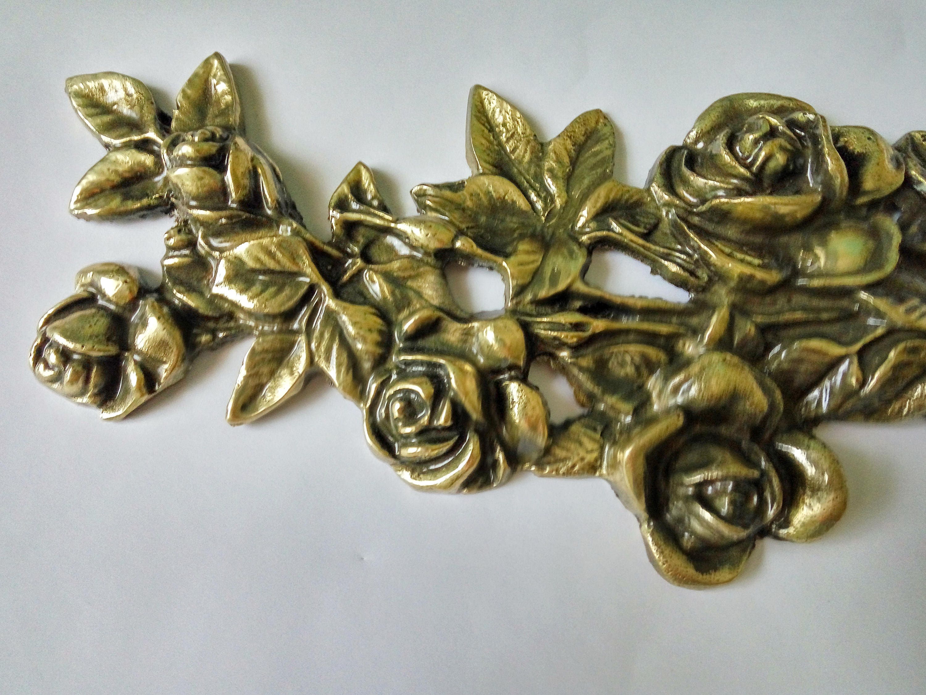 Large Brass Roses Golden Decor for Monument Granit Monument - Etsy