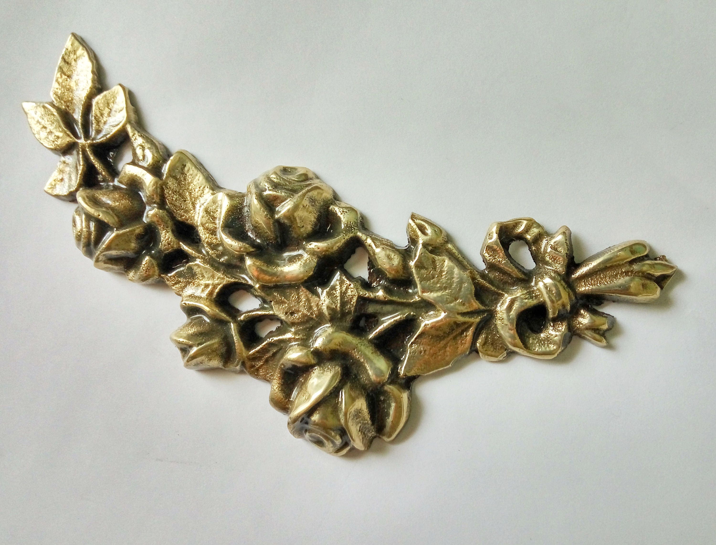 Brass roses for monument Grave decoration Headstone decor | Etsy