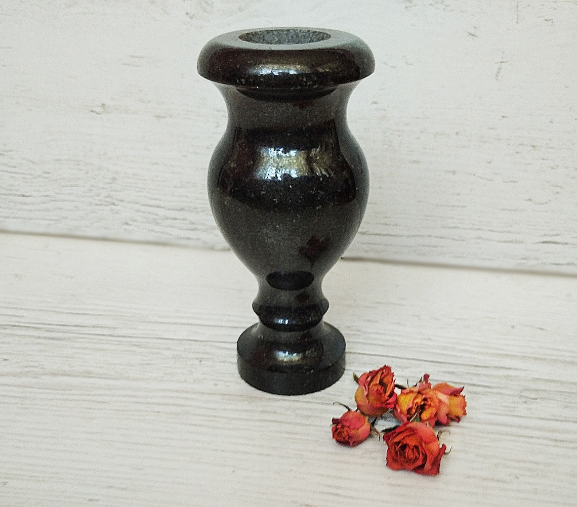Memorial Vase Cemetery Vase Black Grave Decoration Cemetery - Etsy