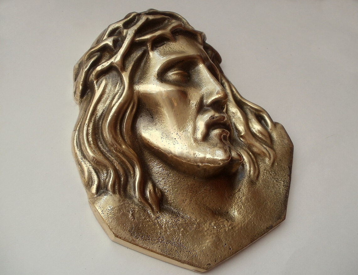 Jesus Christ Headstone Decor Catholic Grave Decoration Brass | Etsy