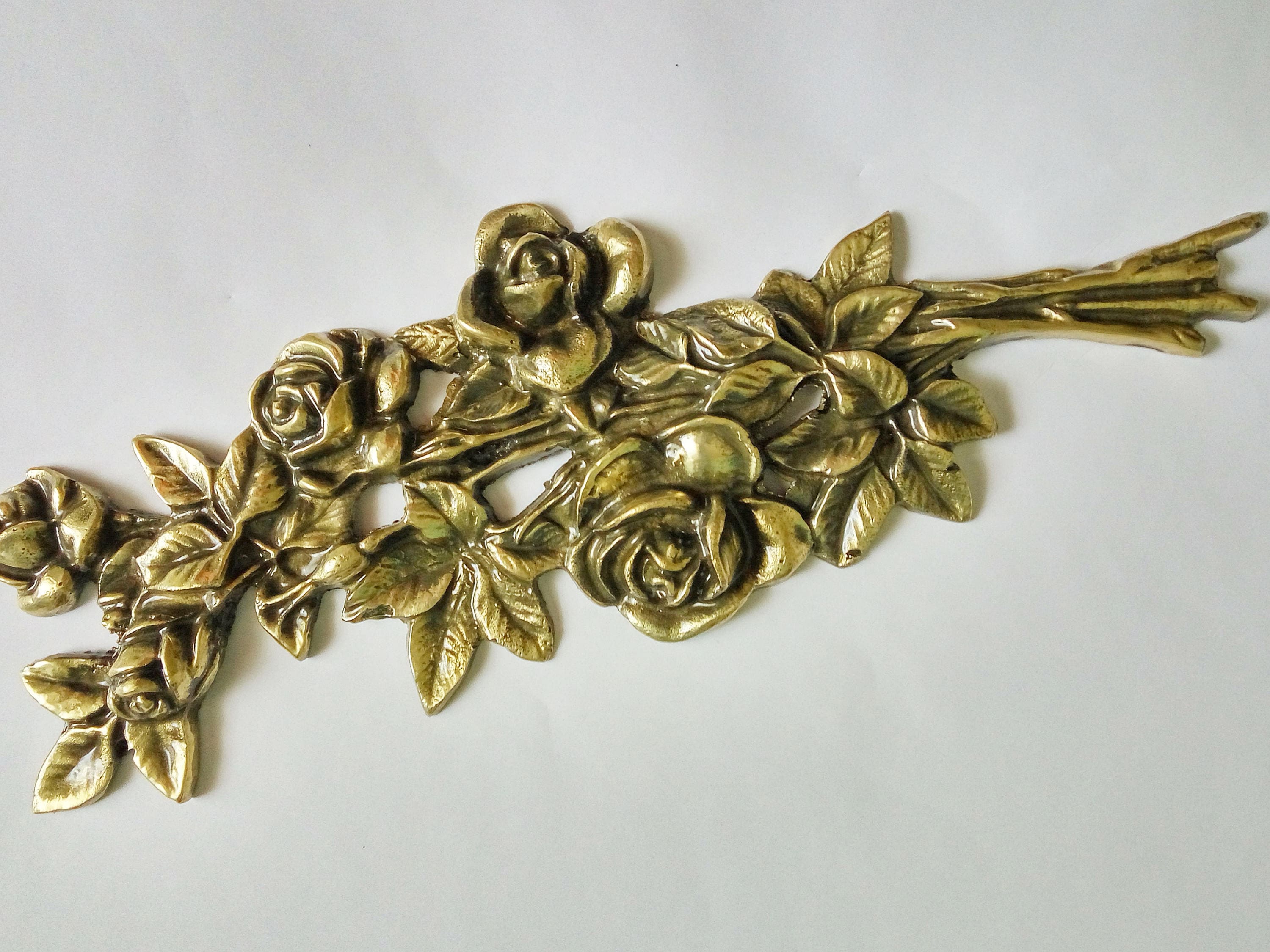 Large Brass Roses Golden Decor for Monument Granit Monument - Etsy