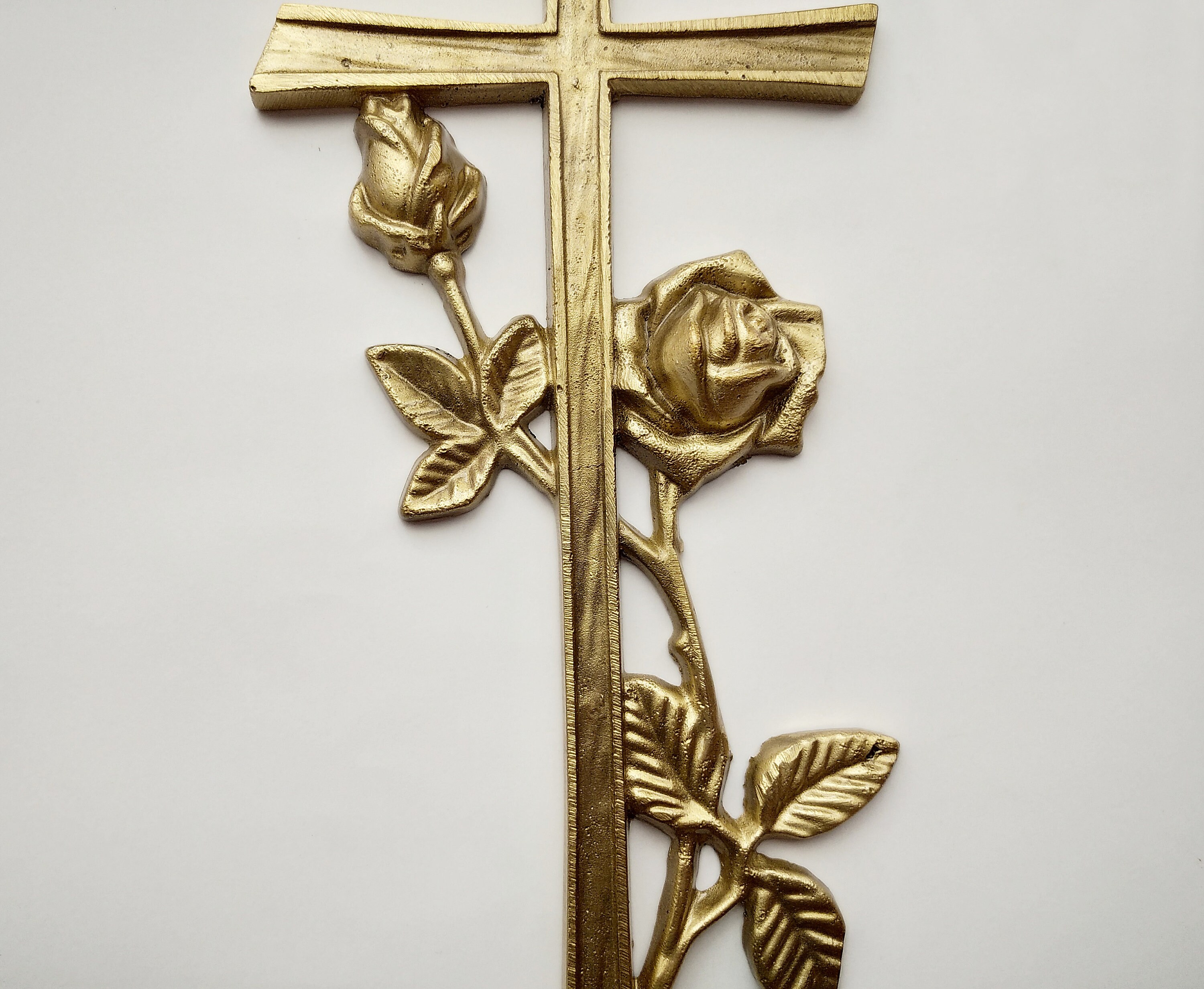 Large Wall Cross of Solid Brass Christian Wall Art Cross With - Etsy