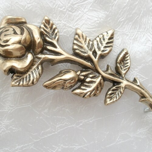 Brass Headstone Flowers Golden Rose for Monument 3d Rose - Etsy
