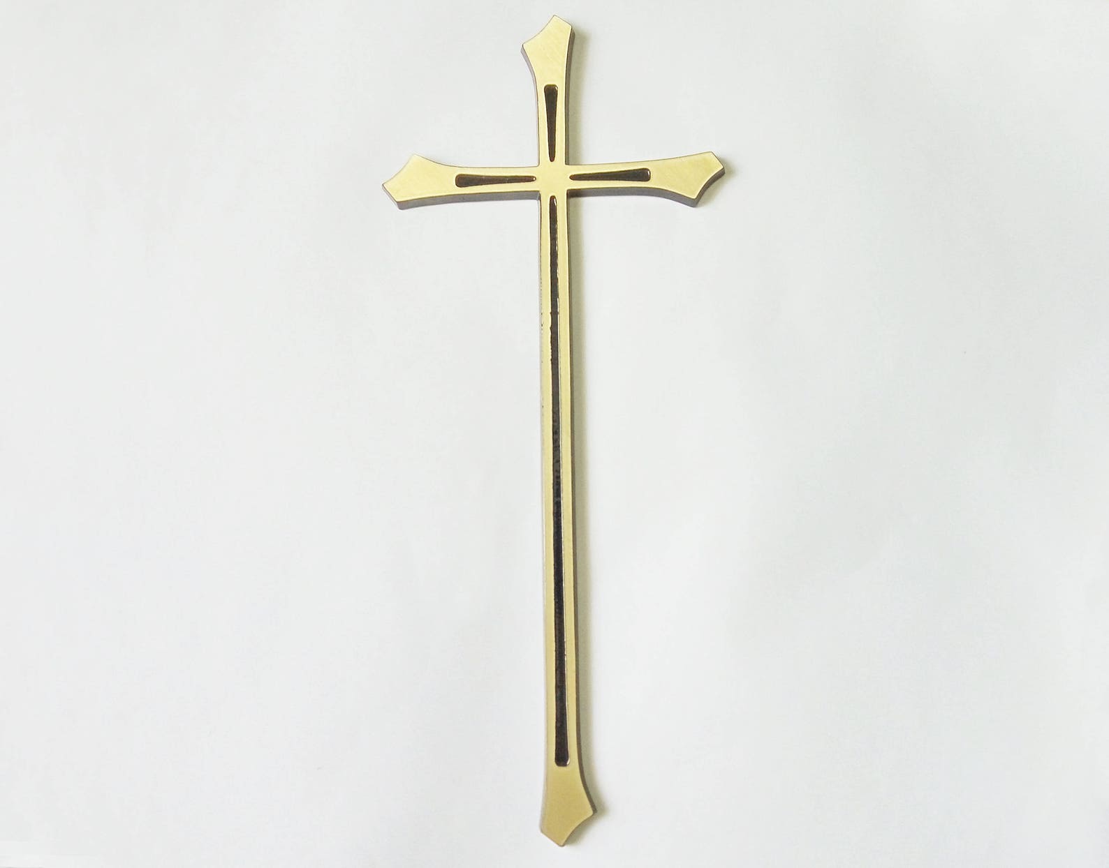 Cross for Headstone Golden Decor for Monument Solid Brass Cross Granit ...