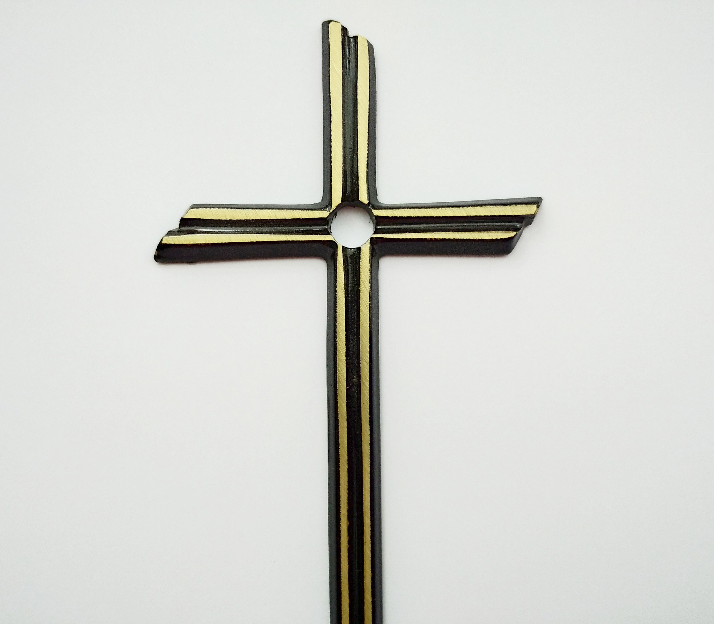 Cross for headstone Golden decor for monument Solid brass | Etsy