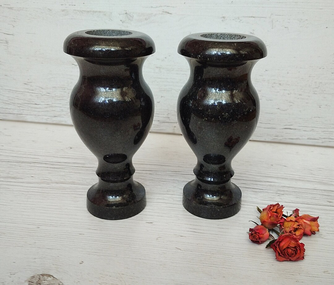 Memorial Vase Set Two Cemetery Vase Pair of Flower Vases Grave ...