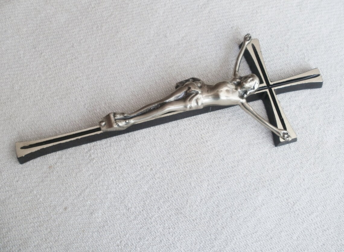 Catholic Crucifix Jesus Cross Wall Art Christian Wall Decor Solid Brass ...