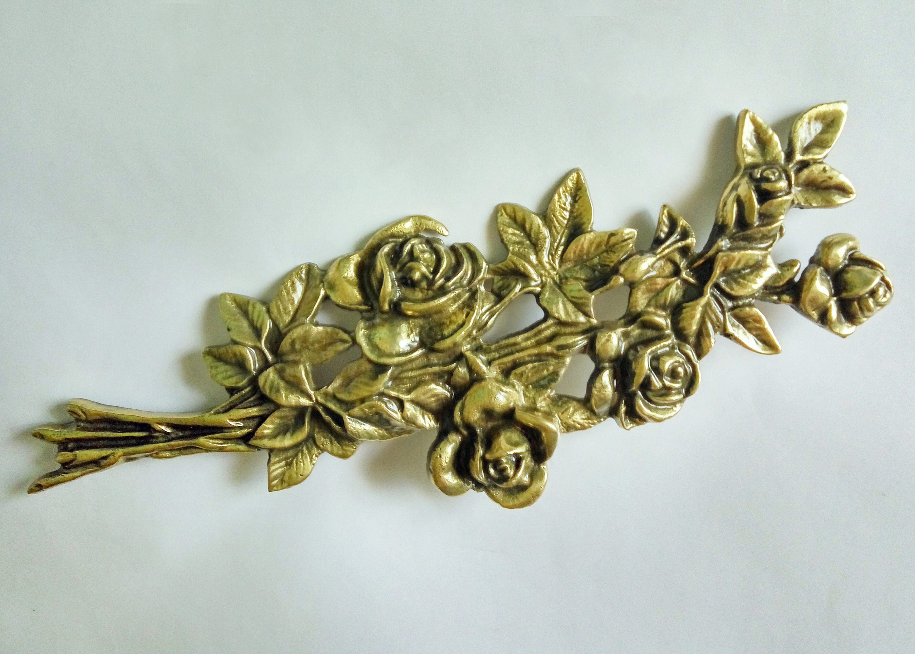 Large Brass Roses Golden Decor for Monument Granit Monument - Etsy