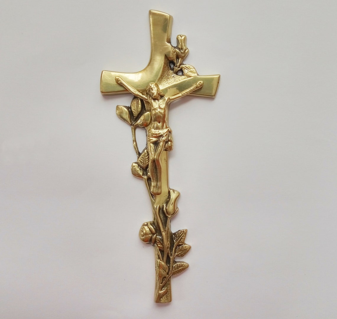 Crucifix Grave Ornaments Catholic Grave Decoration Brass Jesus Cross ...