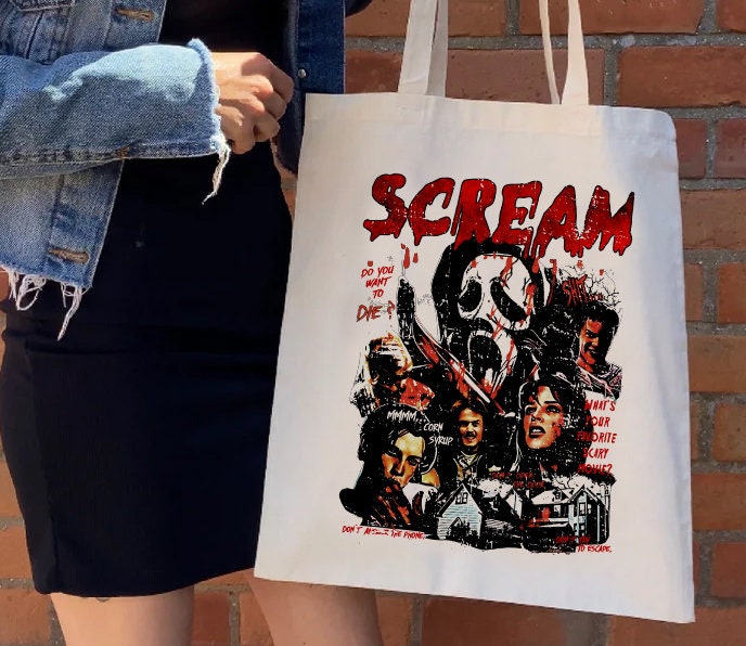 Ghostface Horror Tote Bag, Ghostface Tote Bag, Horror Movie Character Bag