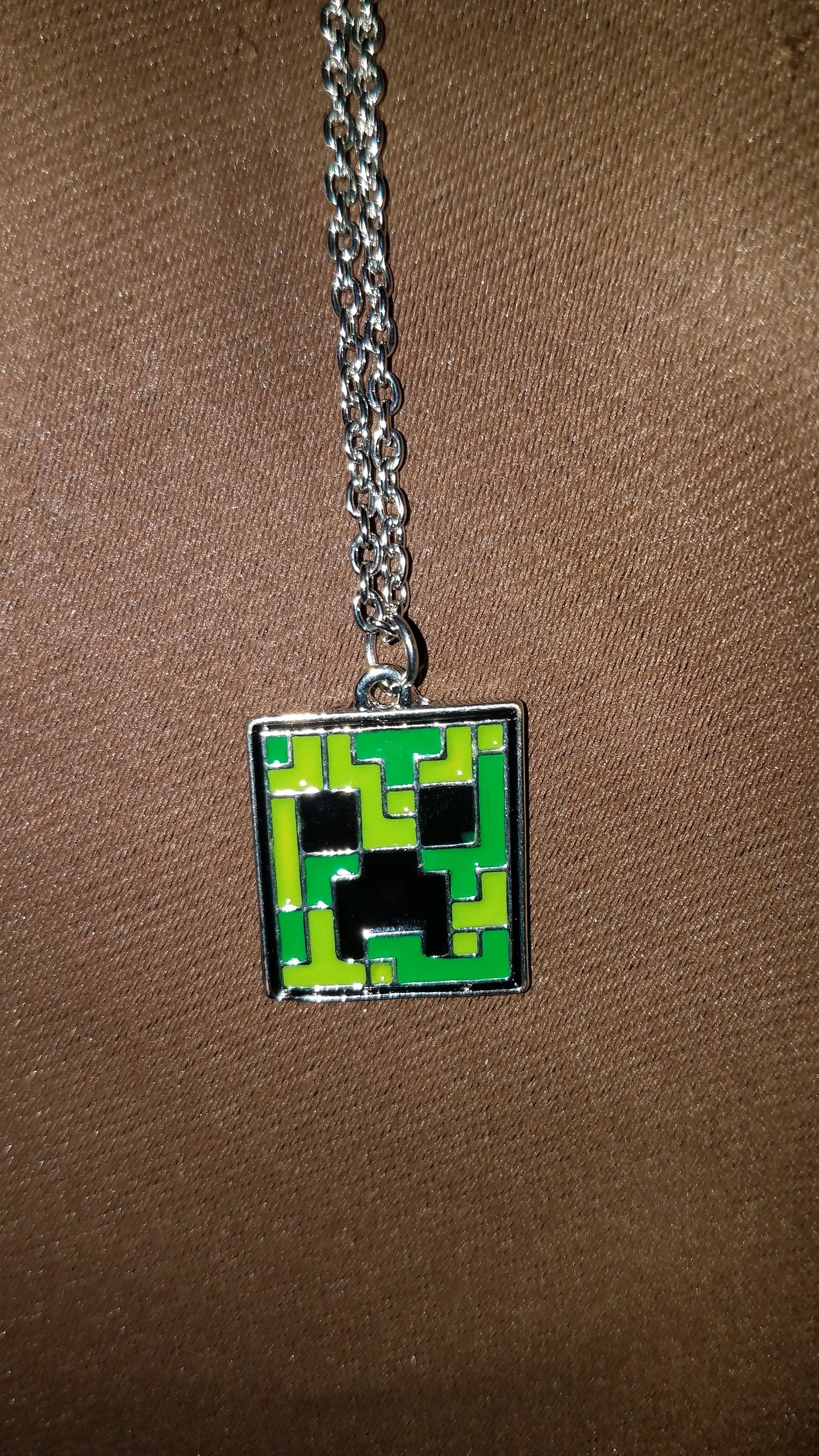 Minecraft Creeper or Diamond 18inch chain necklace | Etsy