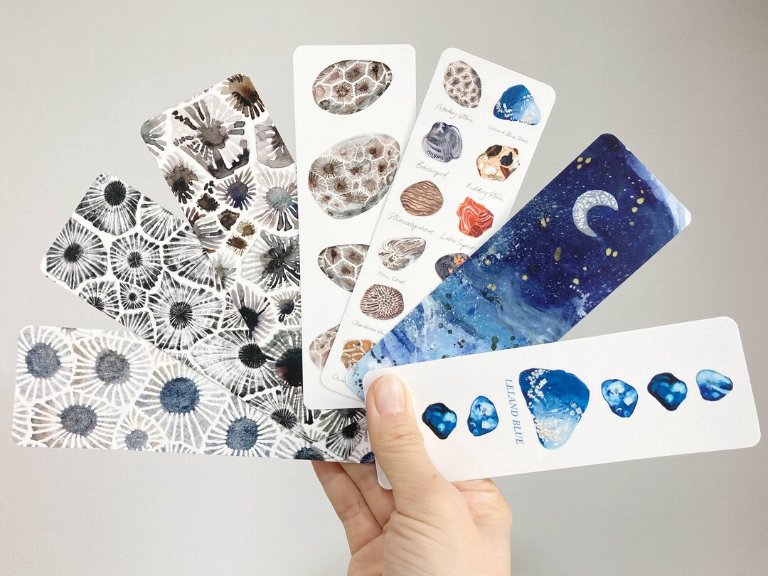 ART BOOKMARK SETS Featuring Art Inspired by Michigan Fossils and Stones ...