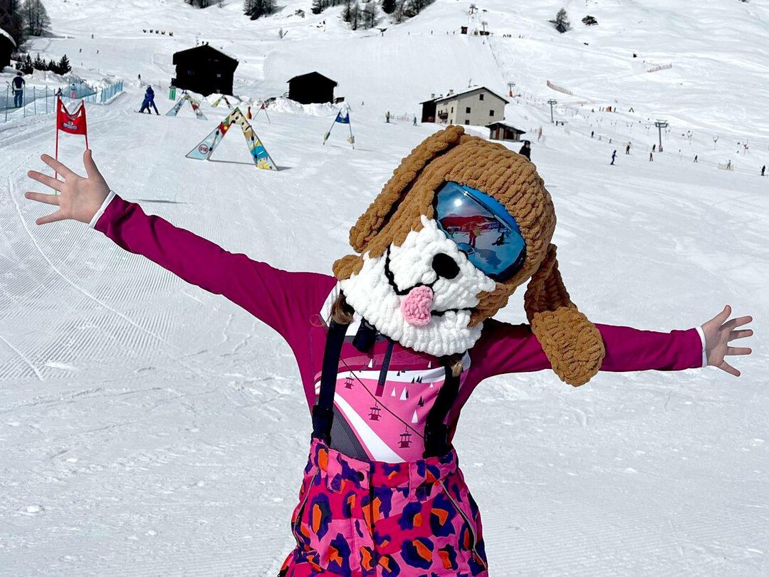 Balaclava for Helmet, Dog Kids Animal Face Mask, Children Knitted Ski ...