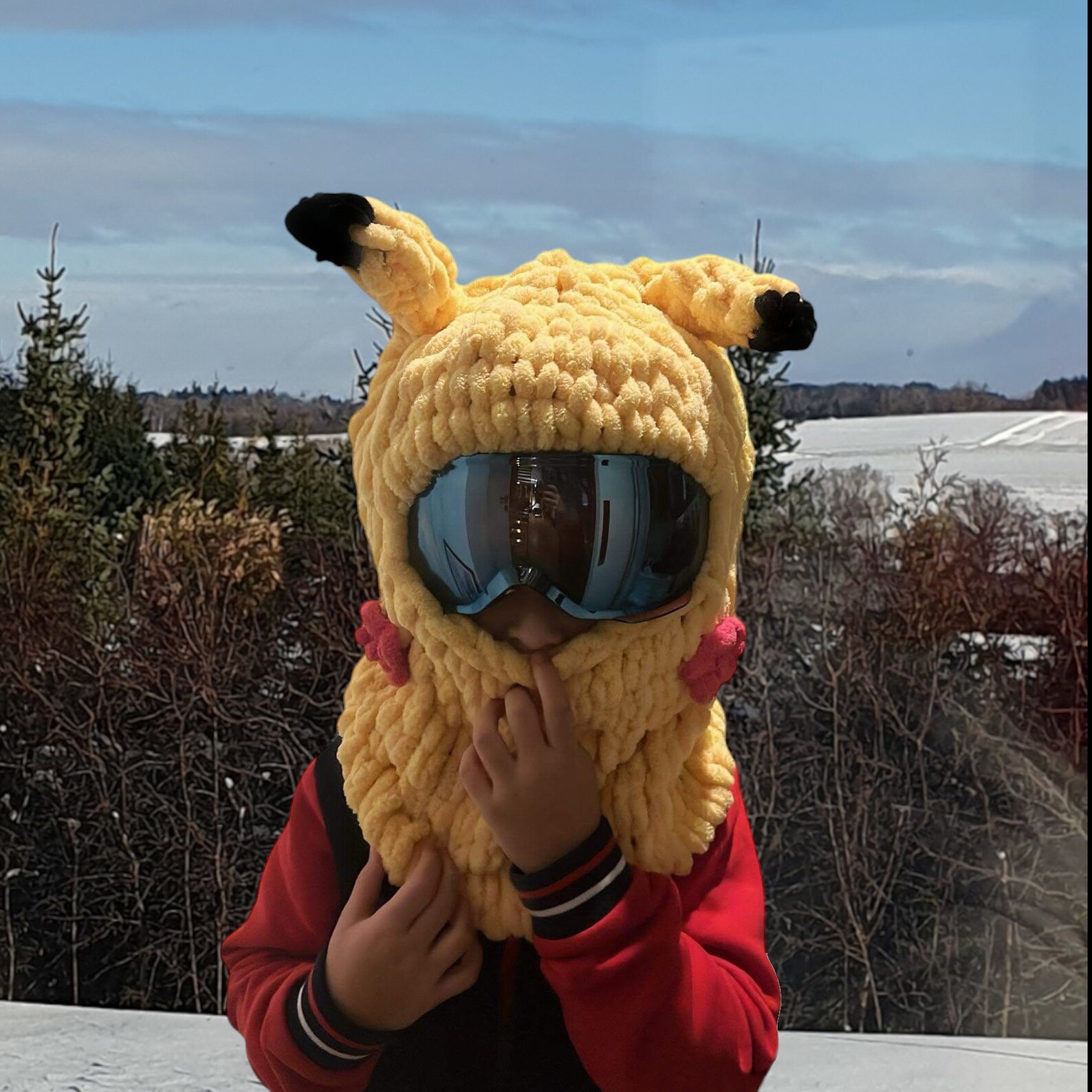 Balaclava for Helmet, Animal Face Mask, Knitted Ski Mask, Snowboard ...