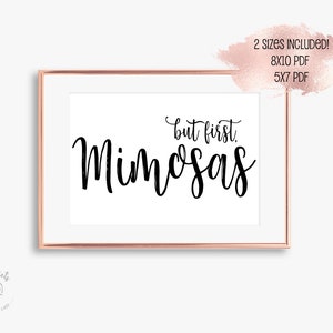 But First Mimosas Printable Mimosa Bar Digital File Bridal Shower Decor ...