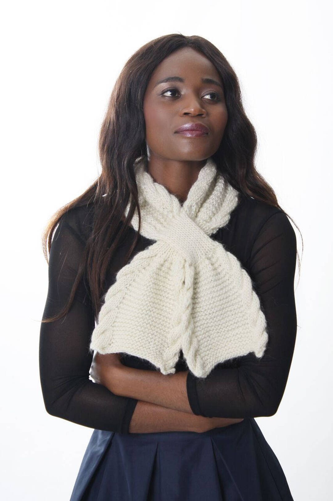 Cabled Keyhole Scarf Knitting Pattern - Instant PDF Download - Etsy