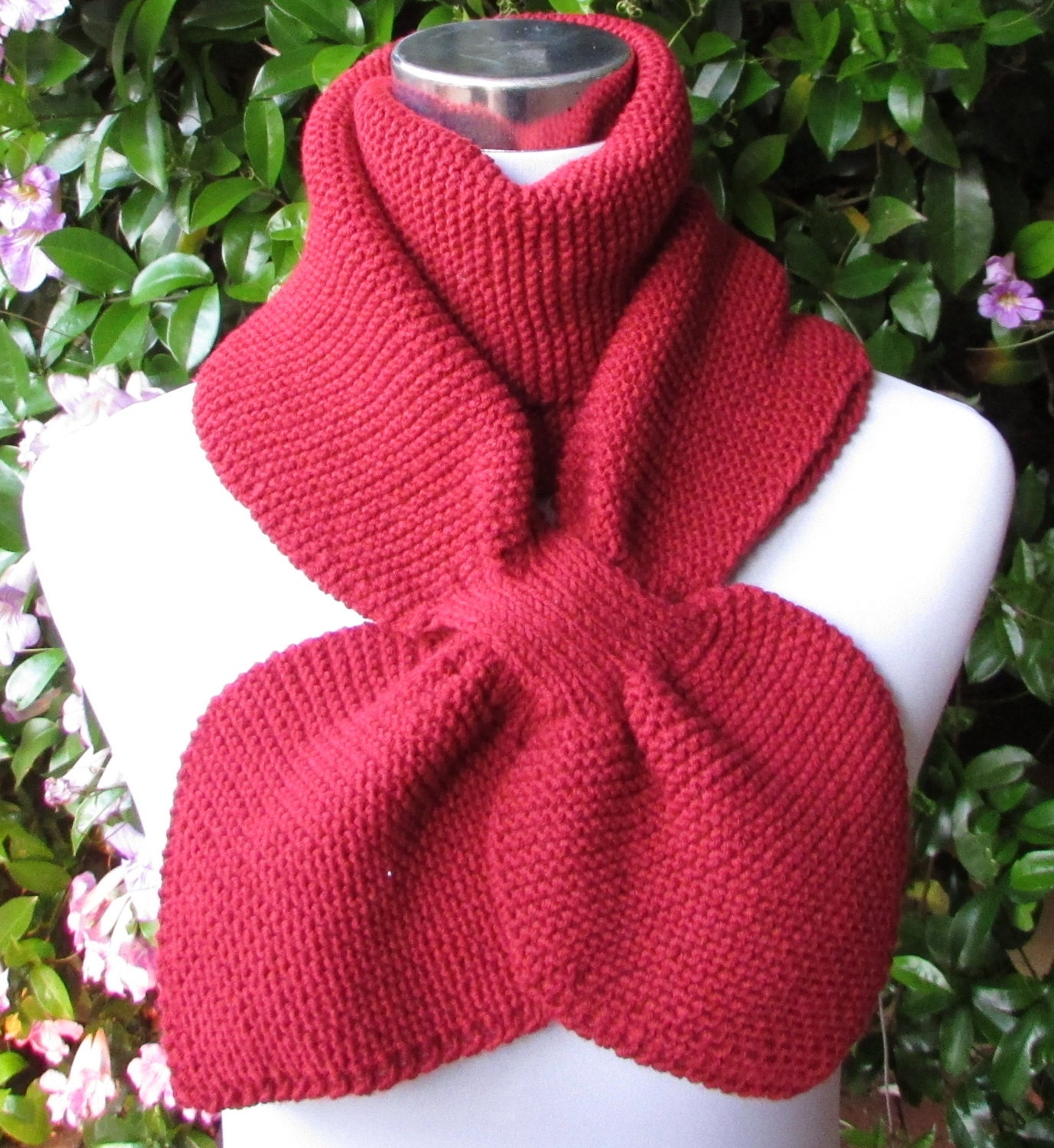 Knitting Pattern PDF Double Loop Keyhole Scarf Knitted Cowl Neck Warmer ...