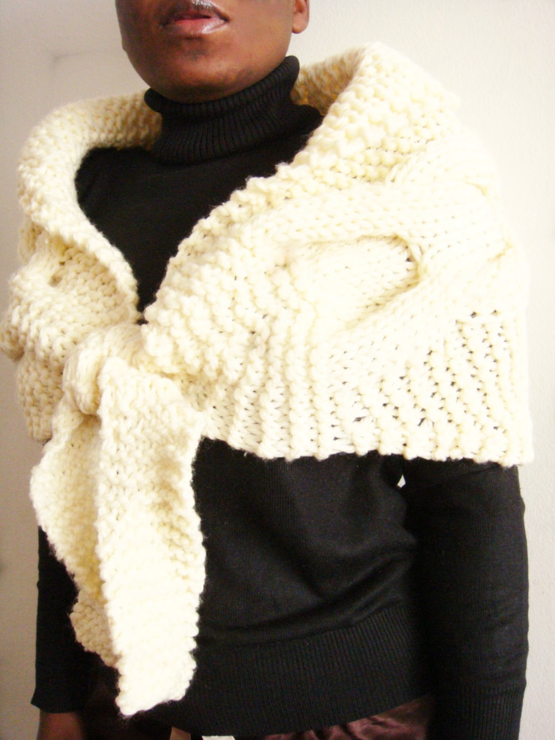 Chunky Shoulder Wrap KNITTING PATTERN PDF Chunkiest Wrap - Cabled ...