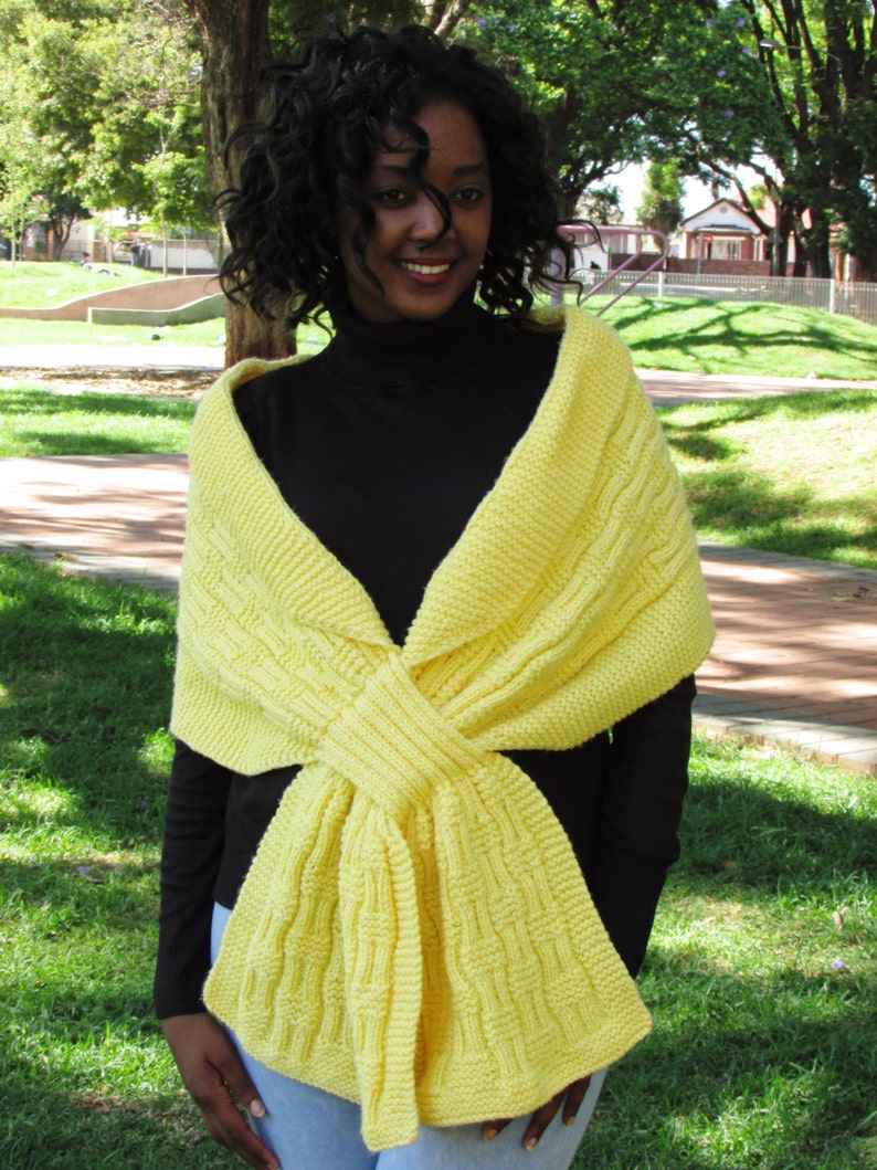 KNITTING PATTERN PDF - Wavy Ribbing Shoulder Wrap - Knitted Shawl - Etsy