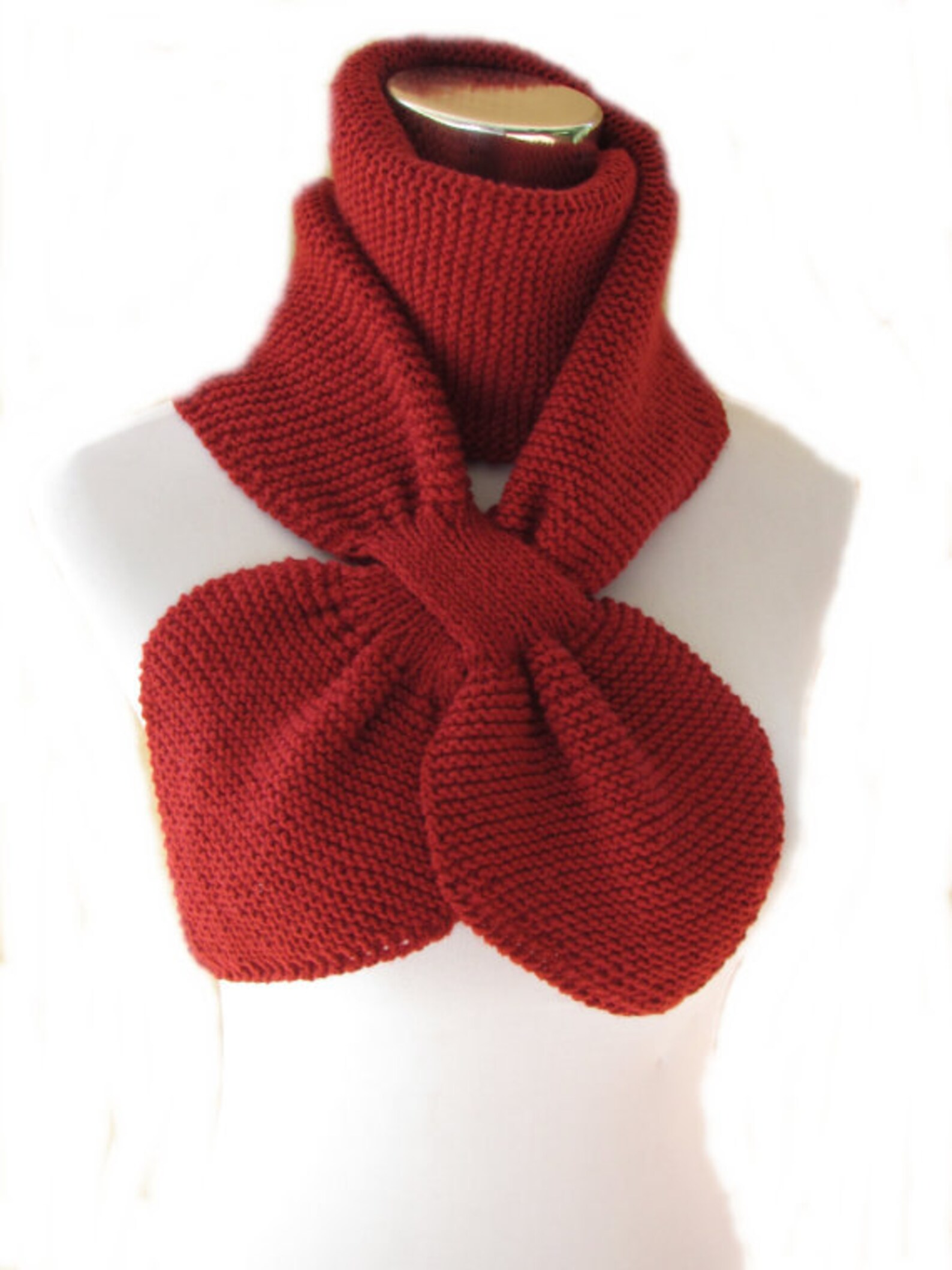 Knitting Pattern PDF Double Loop Keyhole Scarf Knitted Cowl | Etsy