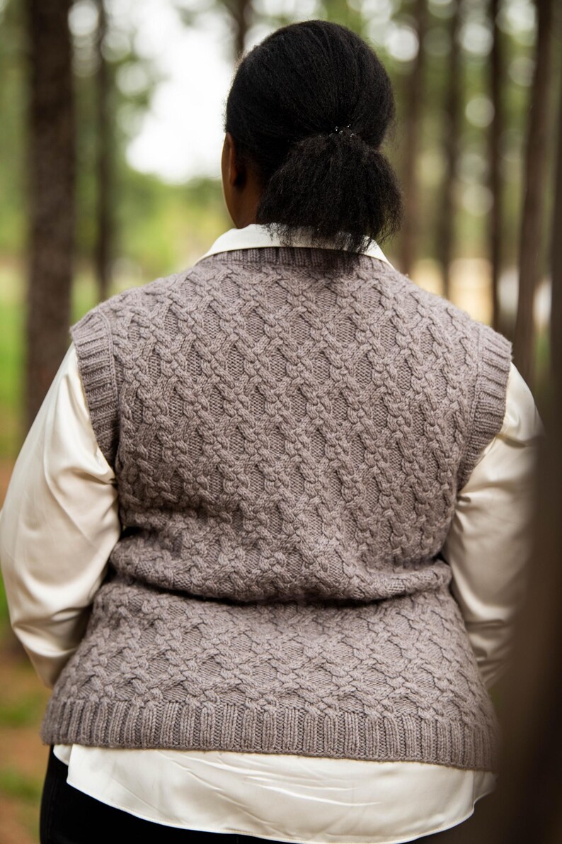 Vest Knitting Pattern - Cabled Crew Neck Vest - Hudson Vest - Instant ...