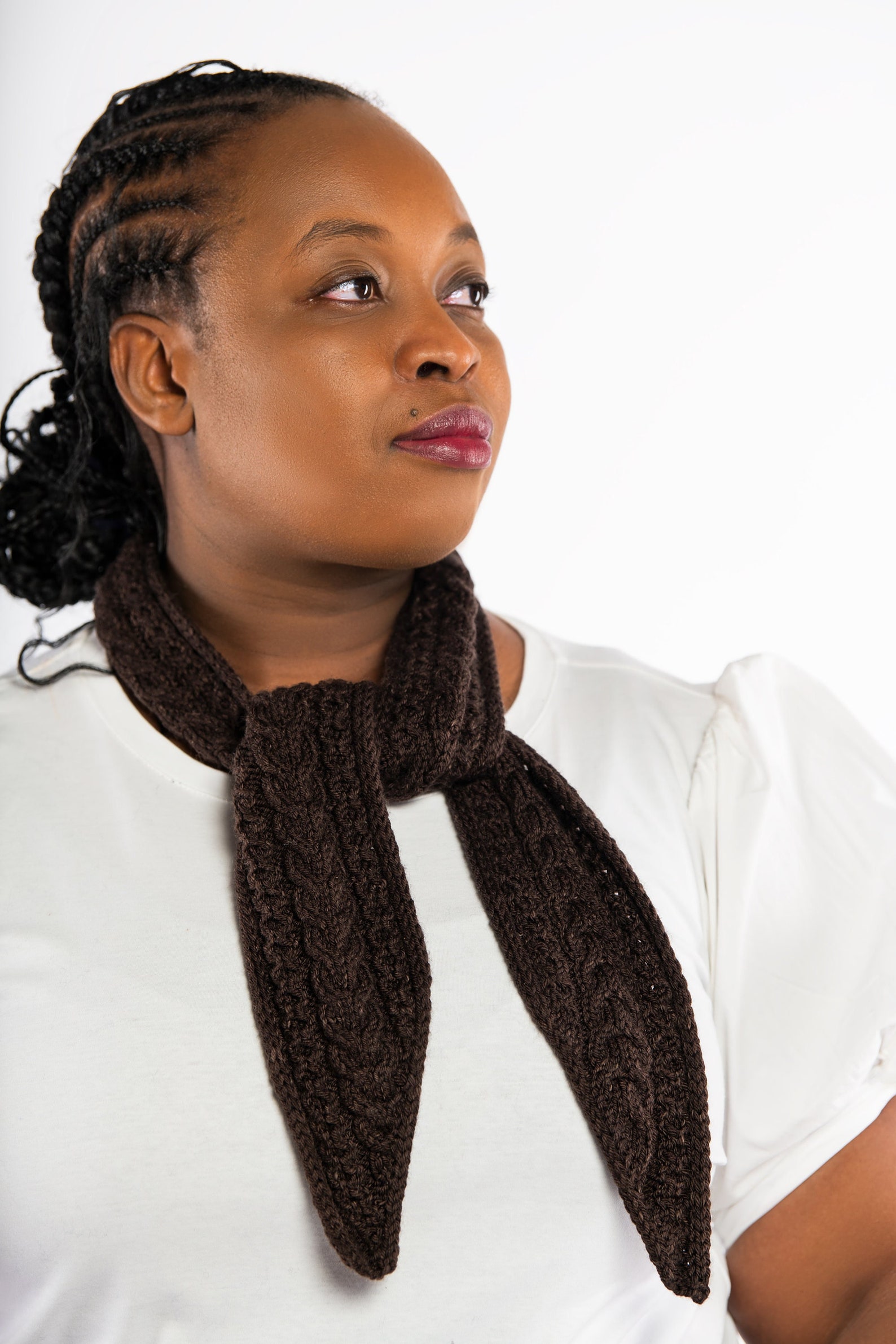 Knitting Pattern , Cabled Skinny Scarf With I-cord Edging, One Skein ...