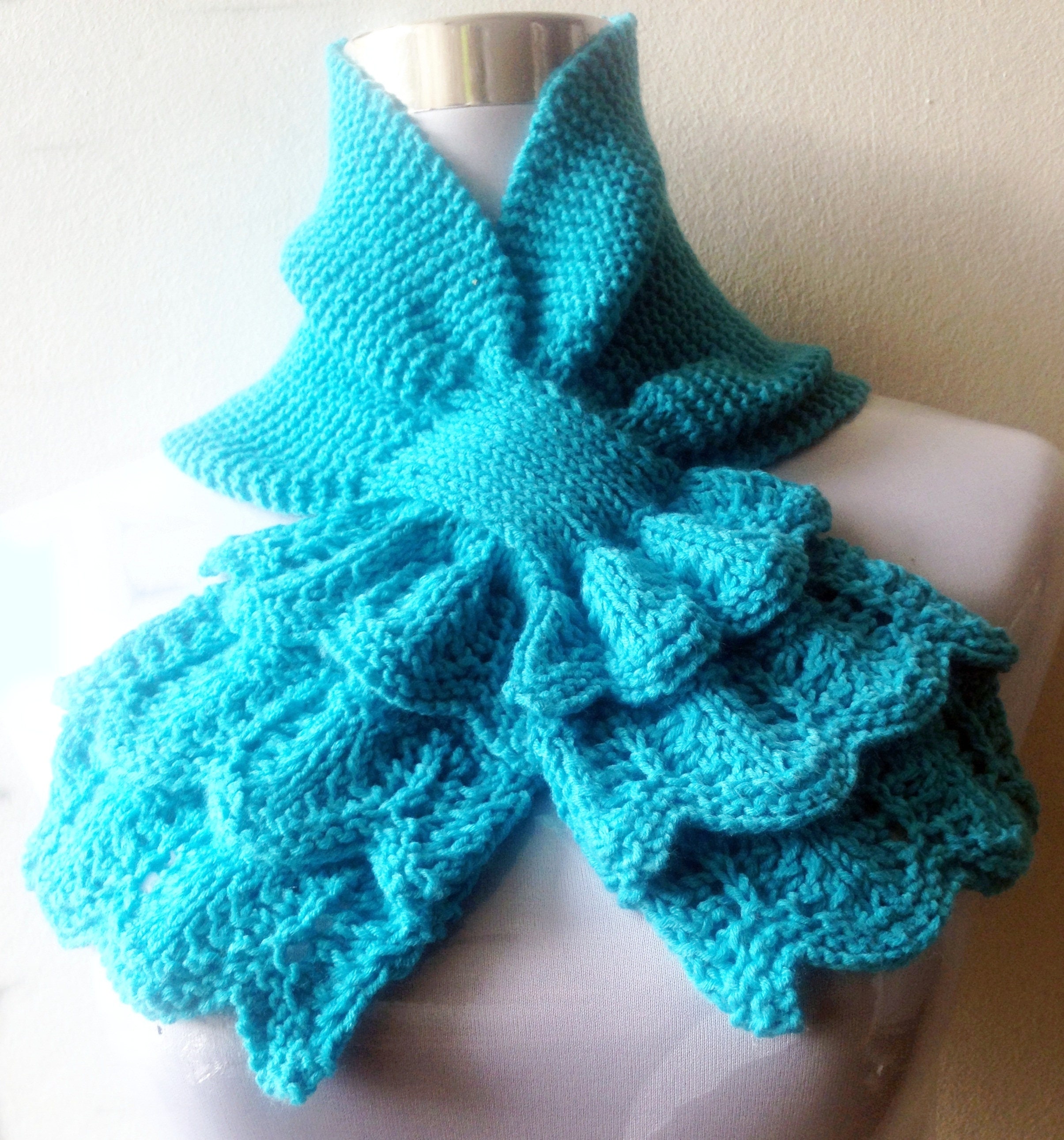 Keyhole Scarf Knitting Pattern Lacy Neckwarmer Knit Pattern - Etsy