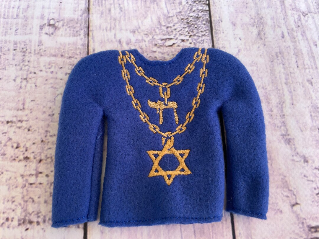 Custom Christmas Elf Doll Jewish Hanukkah Sweater Shirt Pants Clothesl ...